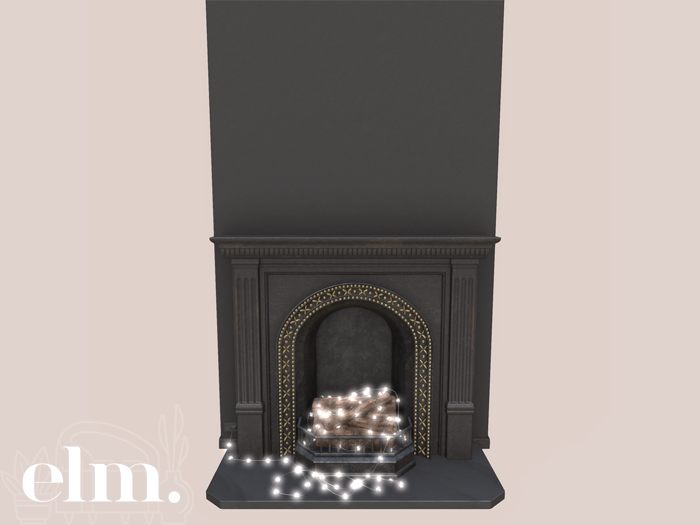 Second Life Marketplace - Elm. Whimsy Fireplace [Black] Pack